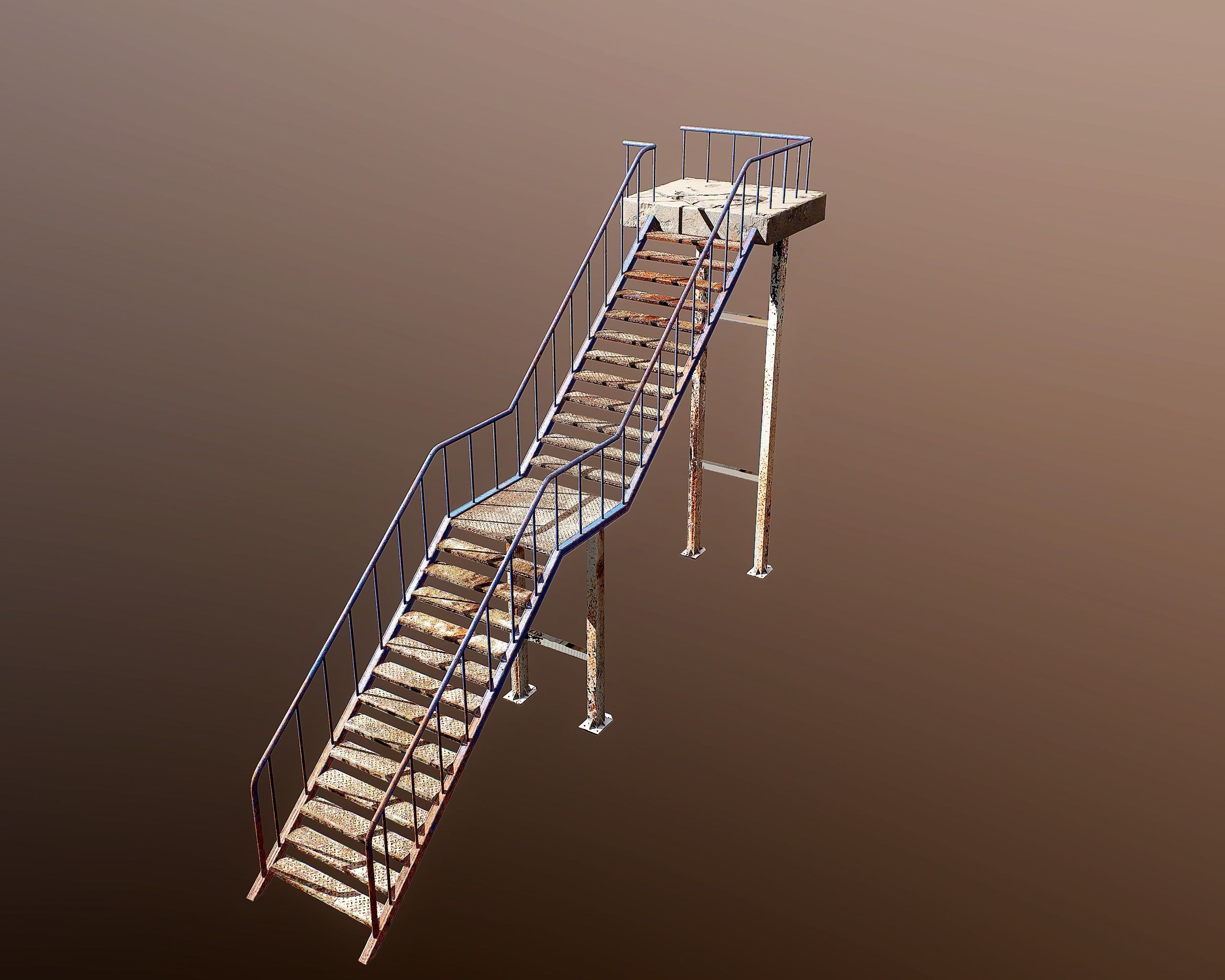 3D model Rusty Iron Stairs PBR Model VR / AR / low-poly | CGTrader