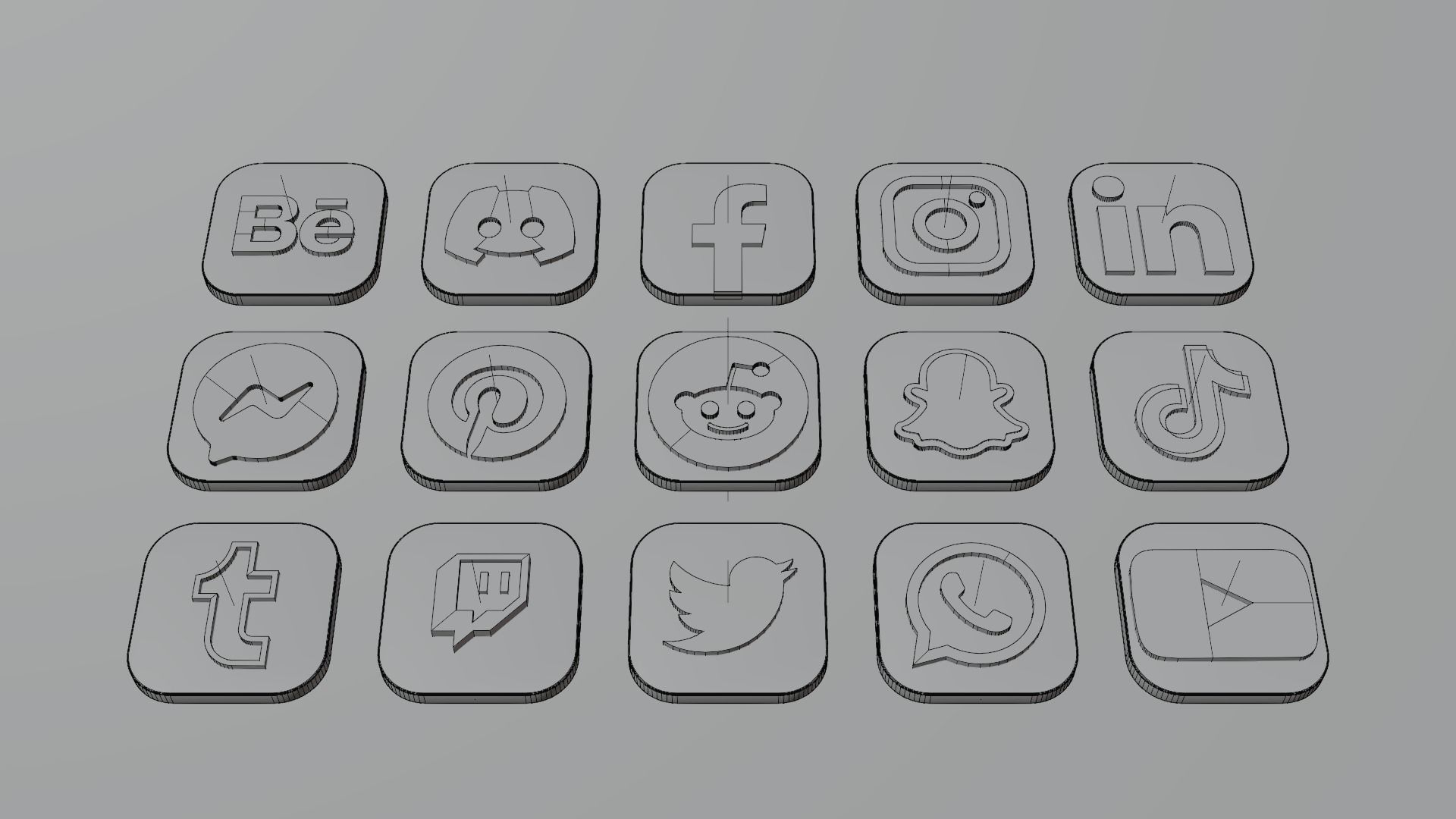 Social Media Icons 3D model | CGTrader