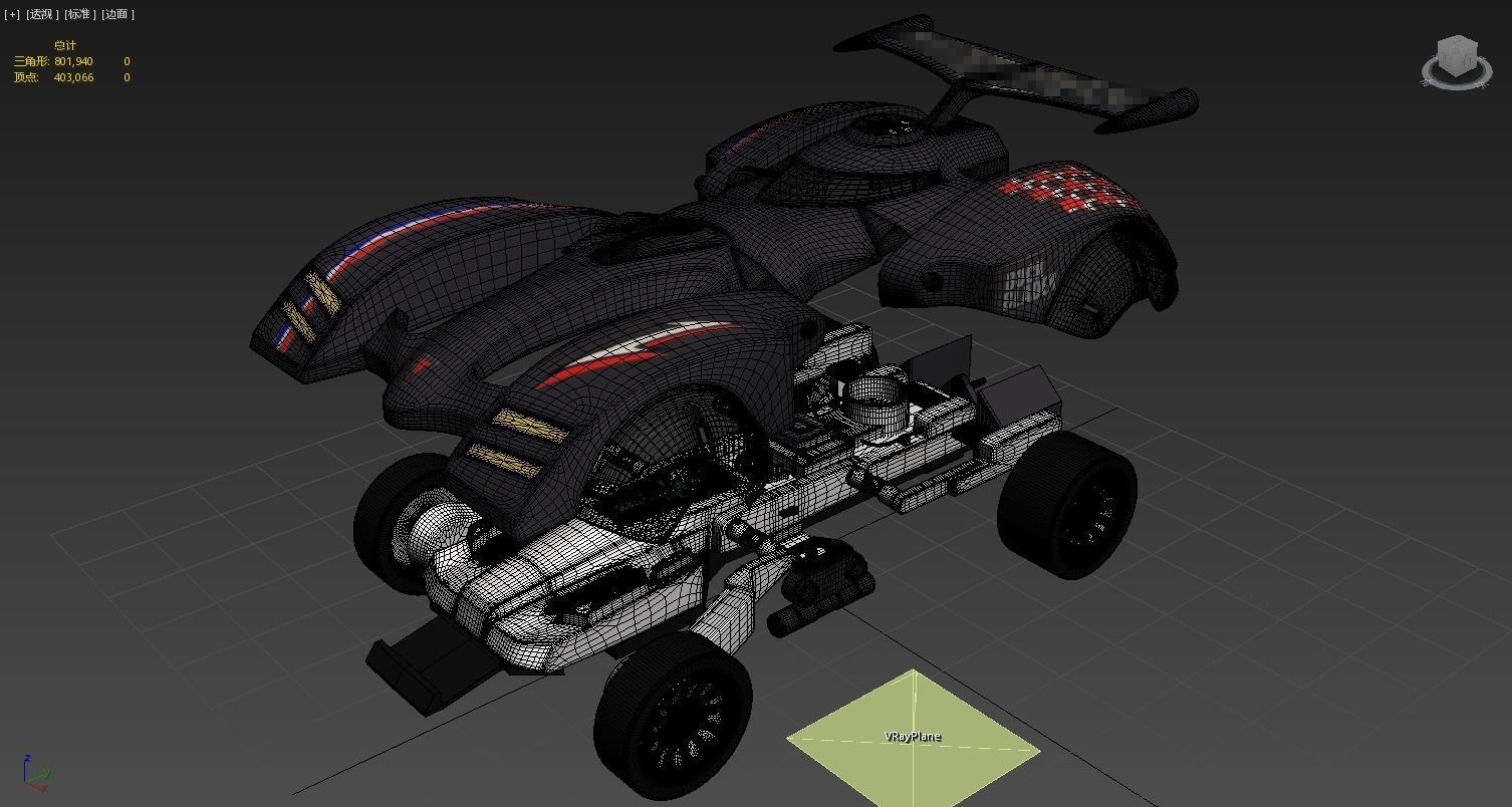 4WD model American team racing car 3D model | CGTrader