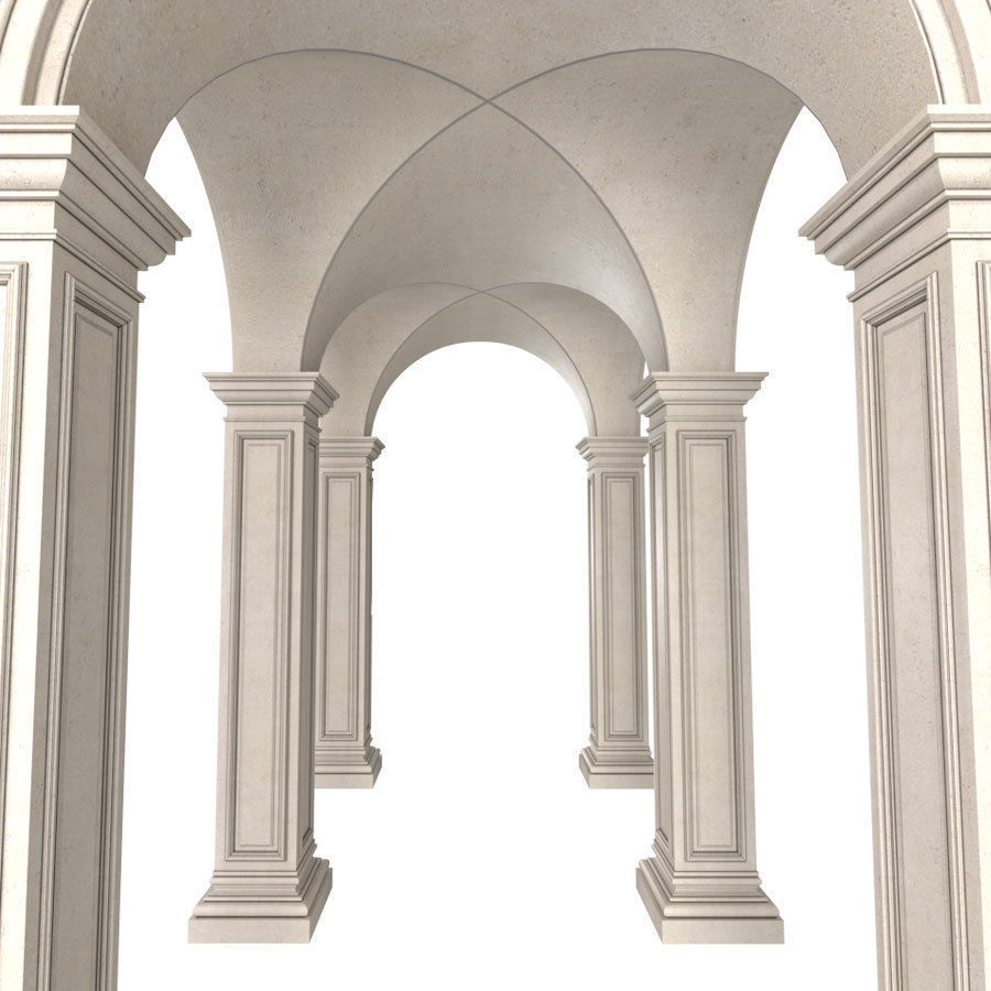Arched Vaulted Gallery 3D model | CGTrader