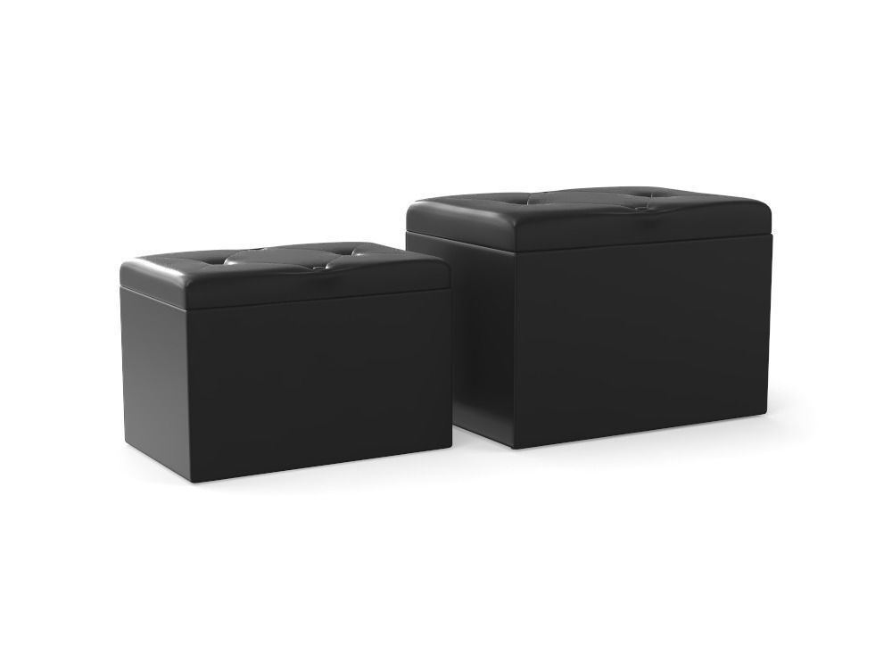 3D model Set trunk PBR low-poly storage ottoman VR / AR / low-poly ...