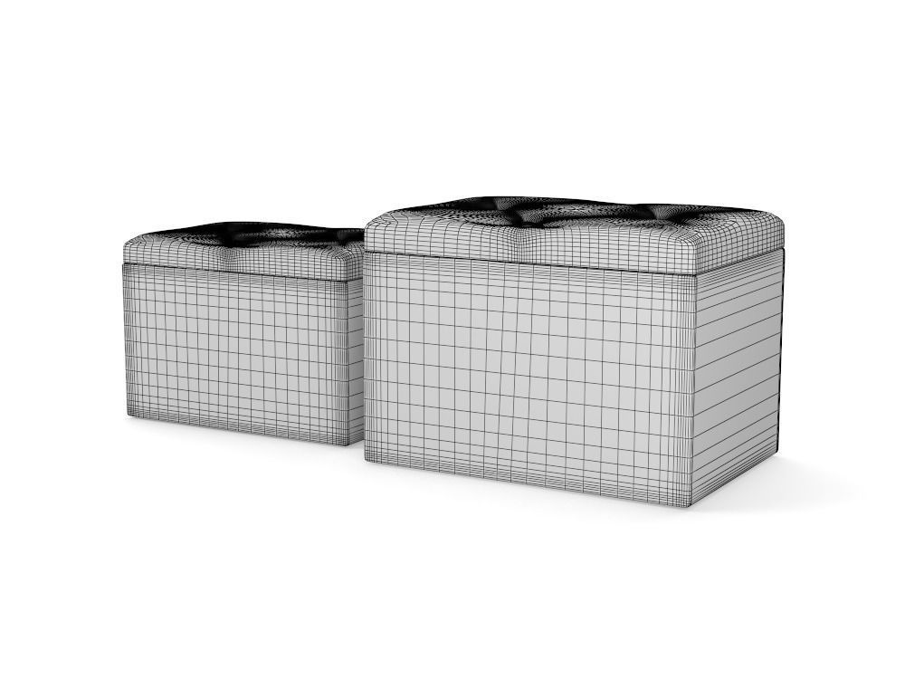 3D model Set trunk PBR low-poly storage ottoman VR / AR / low-poly ...