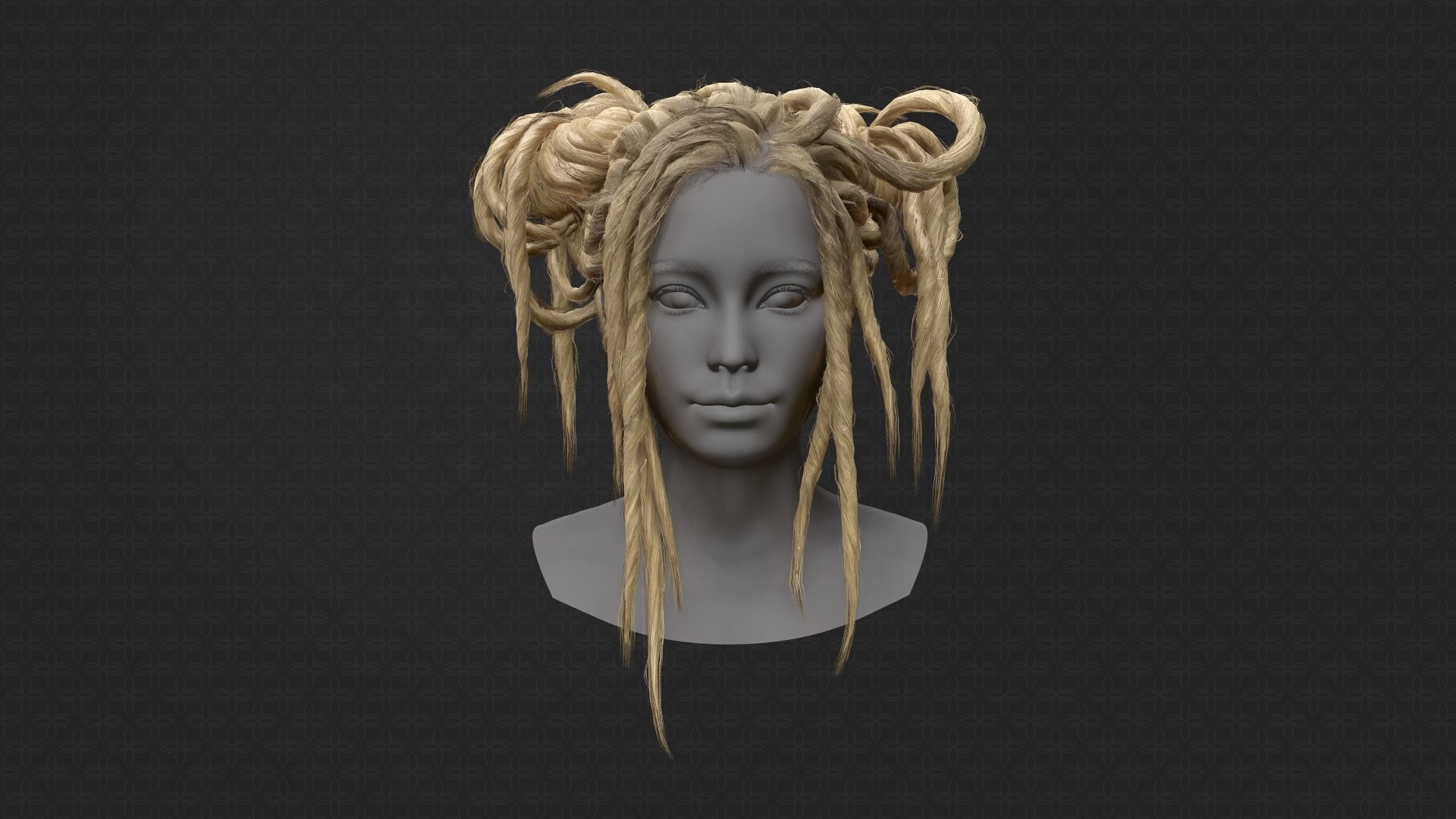3D model Two buns dreads VR / AR / low-poly | CGTrader