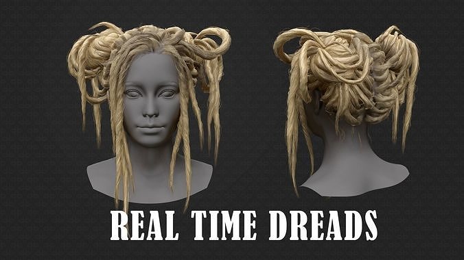 3D model Two buns dreads VR / AR / low-poly | CGTrader