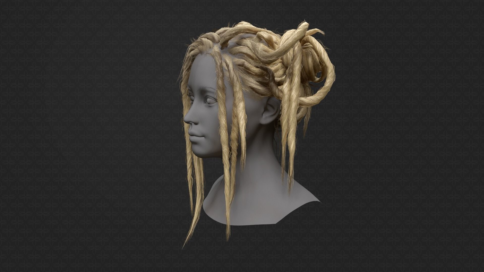 3D model Two buns dreads VR / AR / low-poly | CGTrader