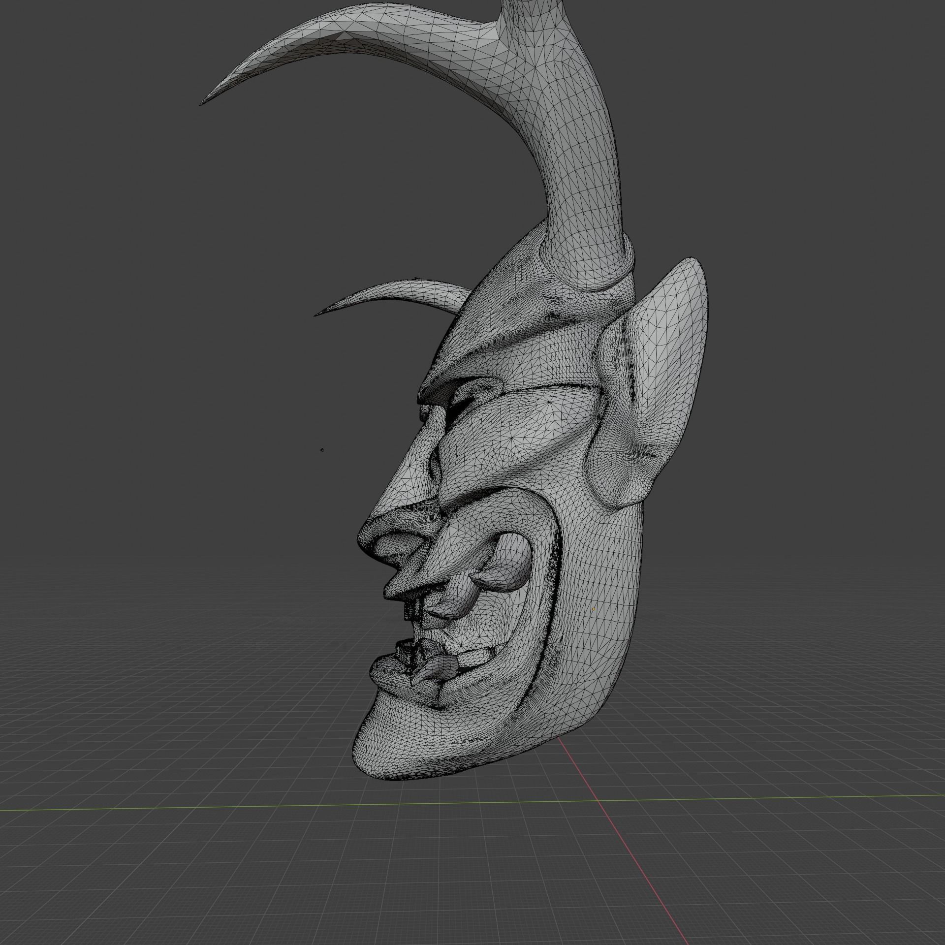 Mask Japanese style ninja mask face mask decoration samurai 3D model ...