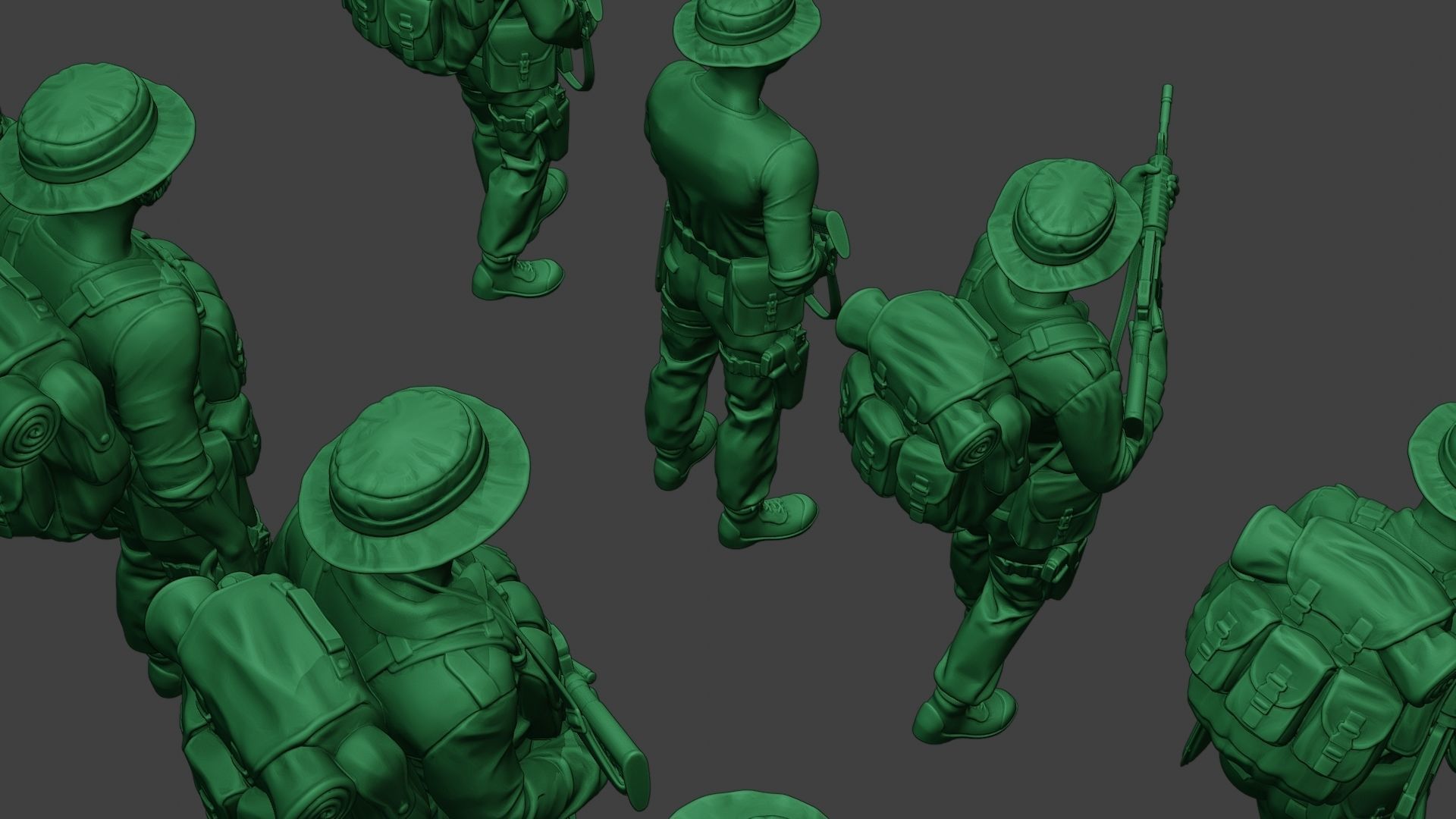 Modern Jungle Soldiers MJS1 Pack 4 3D Model Collection | CGTrader