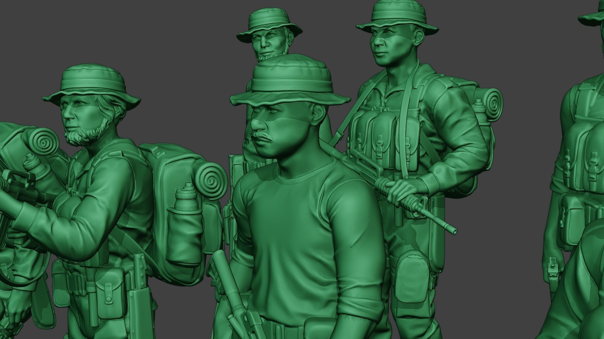 Modern Jungle Soldiers MJS1 Pack 4 3D Model Collection | CGTrader