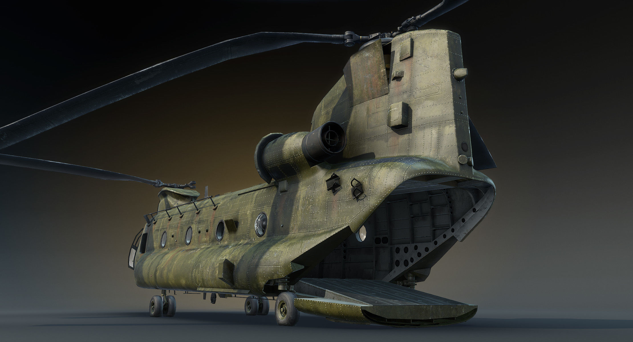 3D model CH-47 Chinook Wrecked VR / AR / low-poly | CGTrader