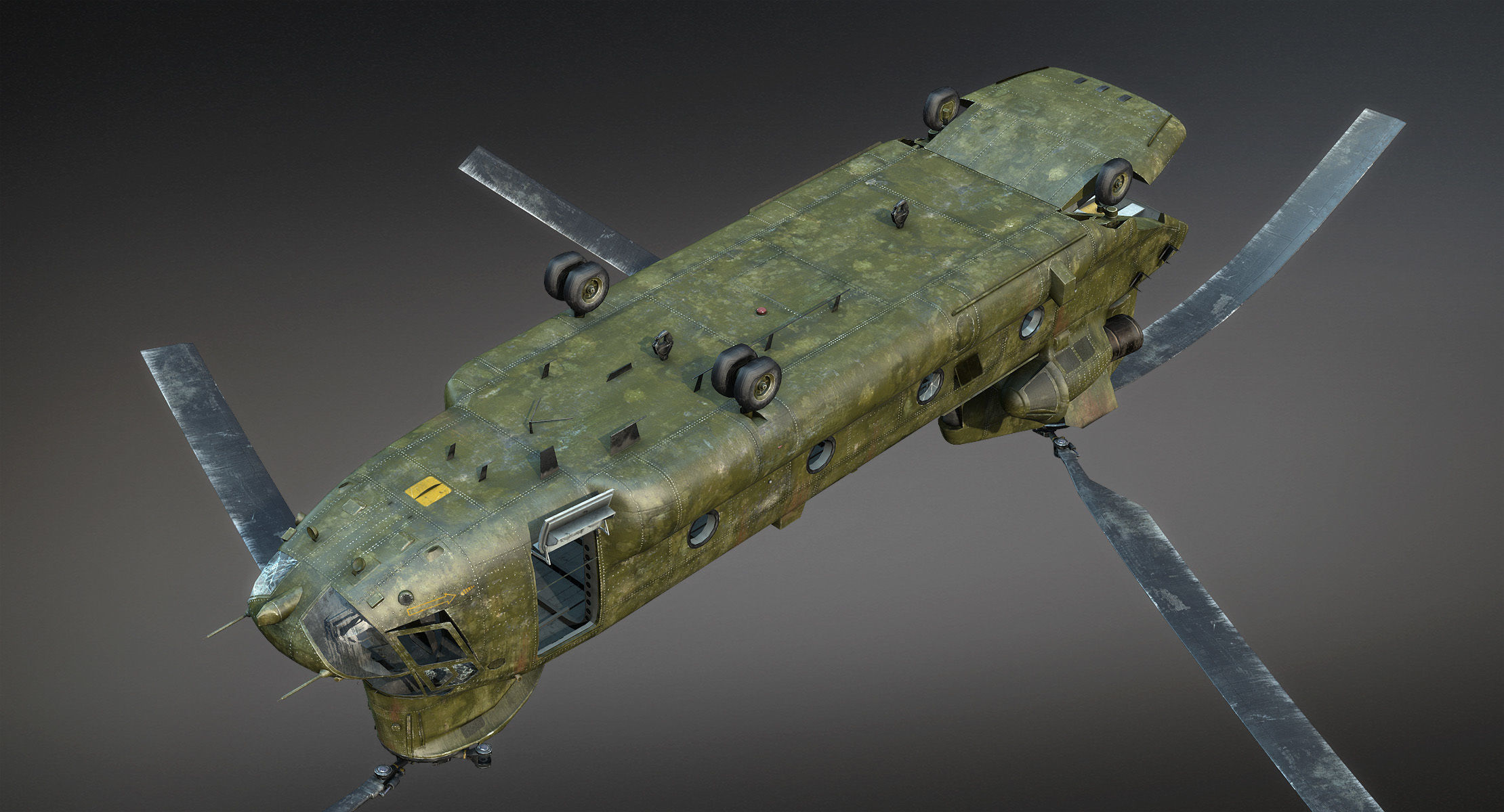 3D model CH-47 Chinook Wrecked VR / AR / low-poly | CGTrader