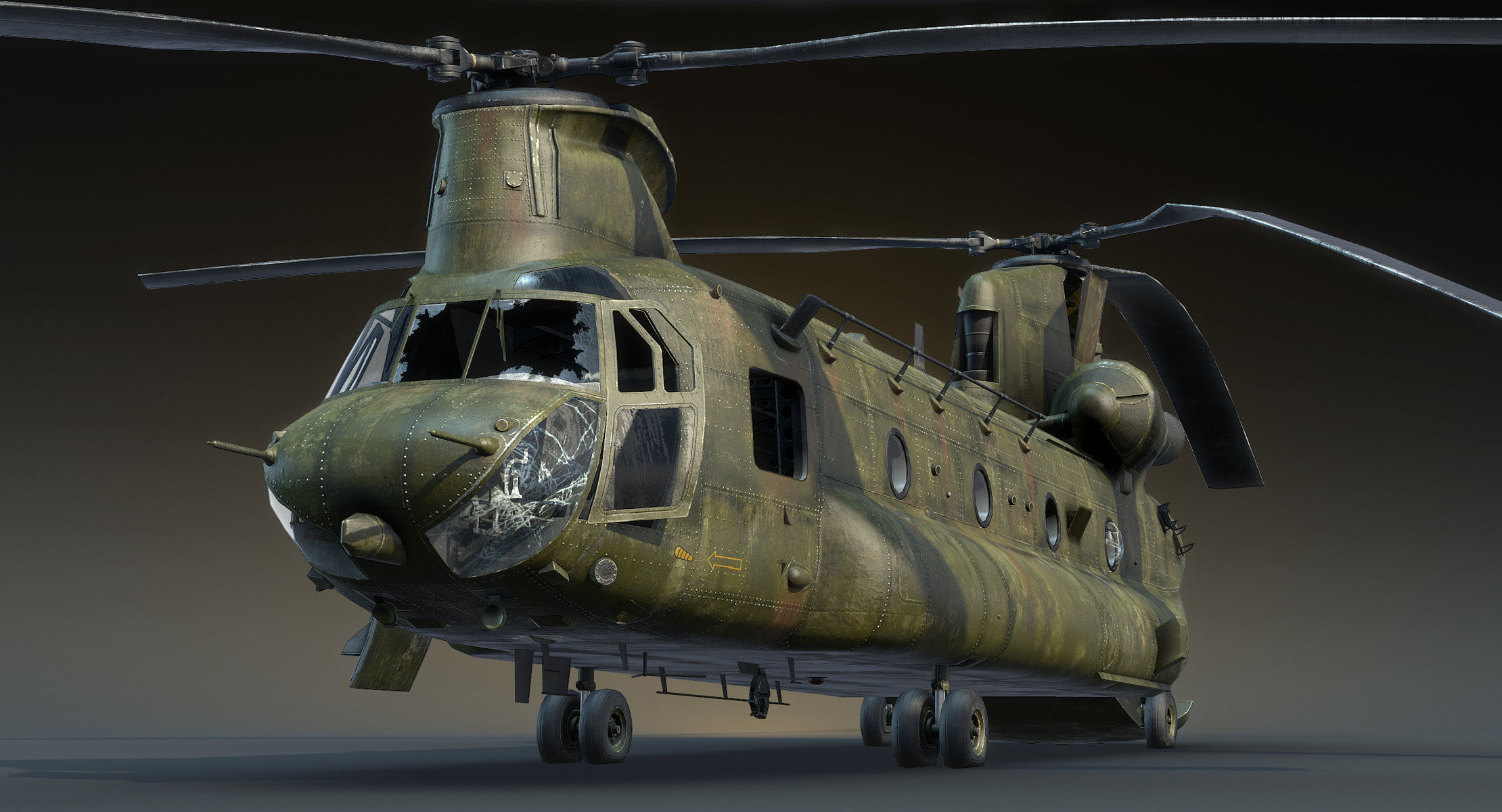 3D model CH-47 Chinook Wrecked VR / AR / low-poly | CGTrader
