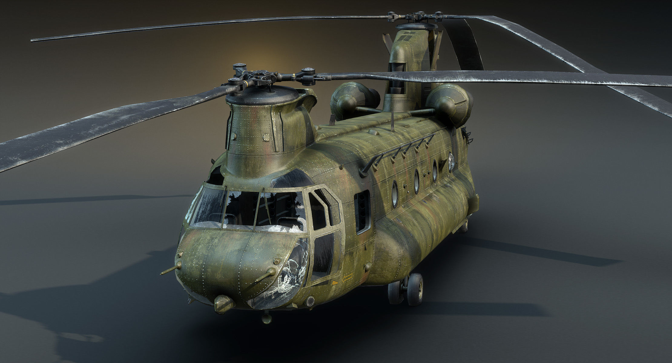 3D model CH-47 Chinook Wrecked VR / AR / low-poly | CGTrader