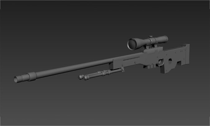 3D model AWP Sniper Rifle Low Poly 3d Model VR / AR / low-poly | CGTrader
