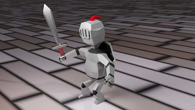 3D model Low-Poly Knight Sword Shield VR / AR / low-poly | CGTrader