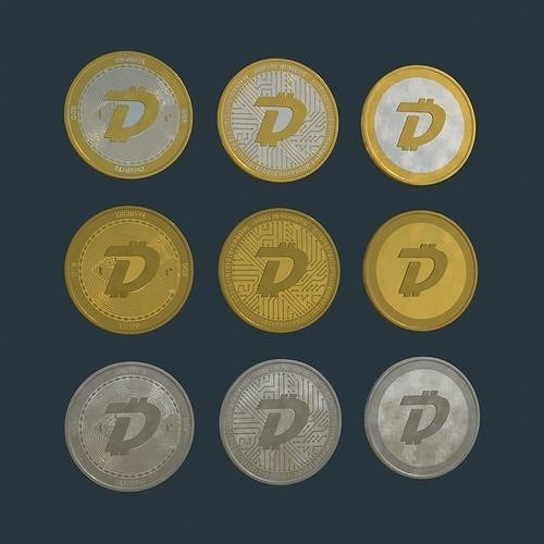 DigiByte DGB - Cryptocurrency Coin 3D model | CGTrader