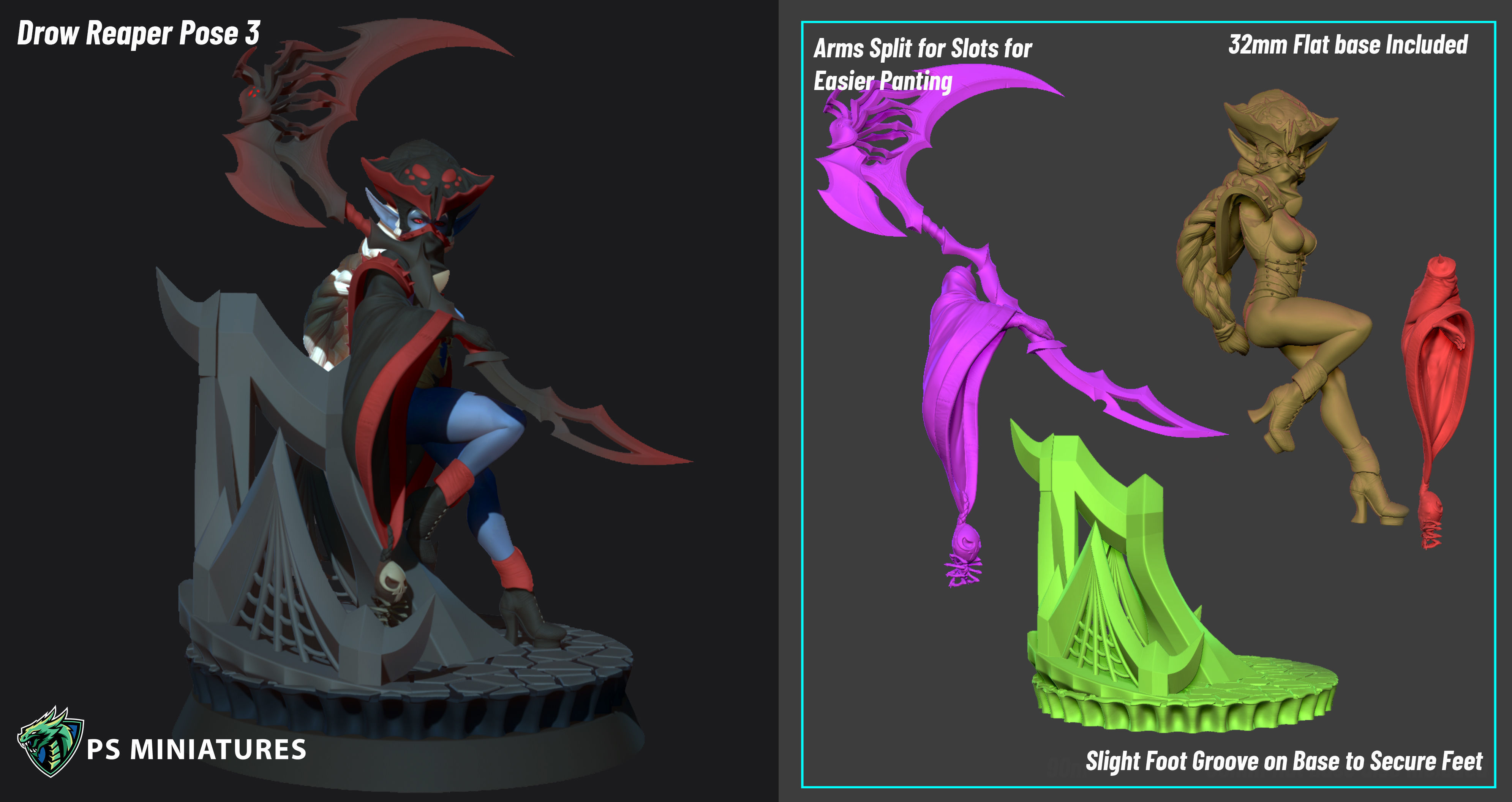 Drow Reaper Pose 3 3D model 3D printable | CGTrader