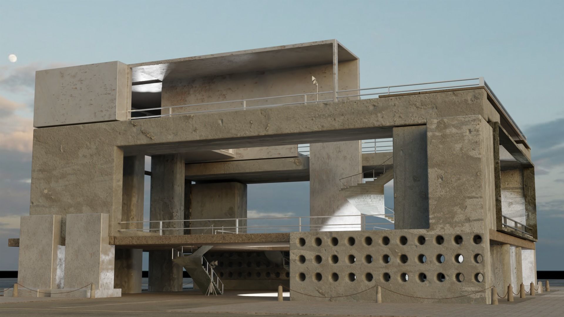 Modular Construction Building Site free VR / AR / low-poly 3D model ...