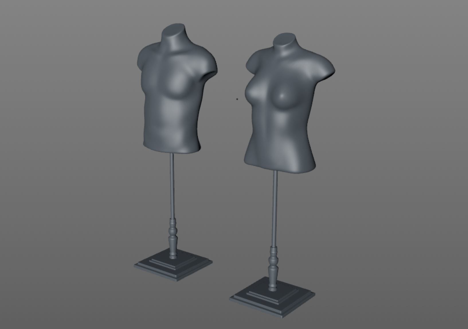 Mannequin Torso Hanger Model Set of Male and Female 3D model | CGTrader
