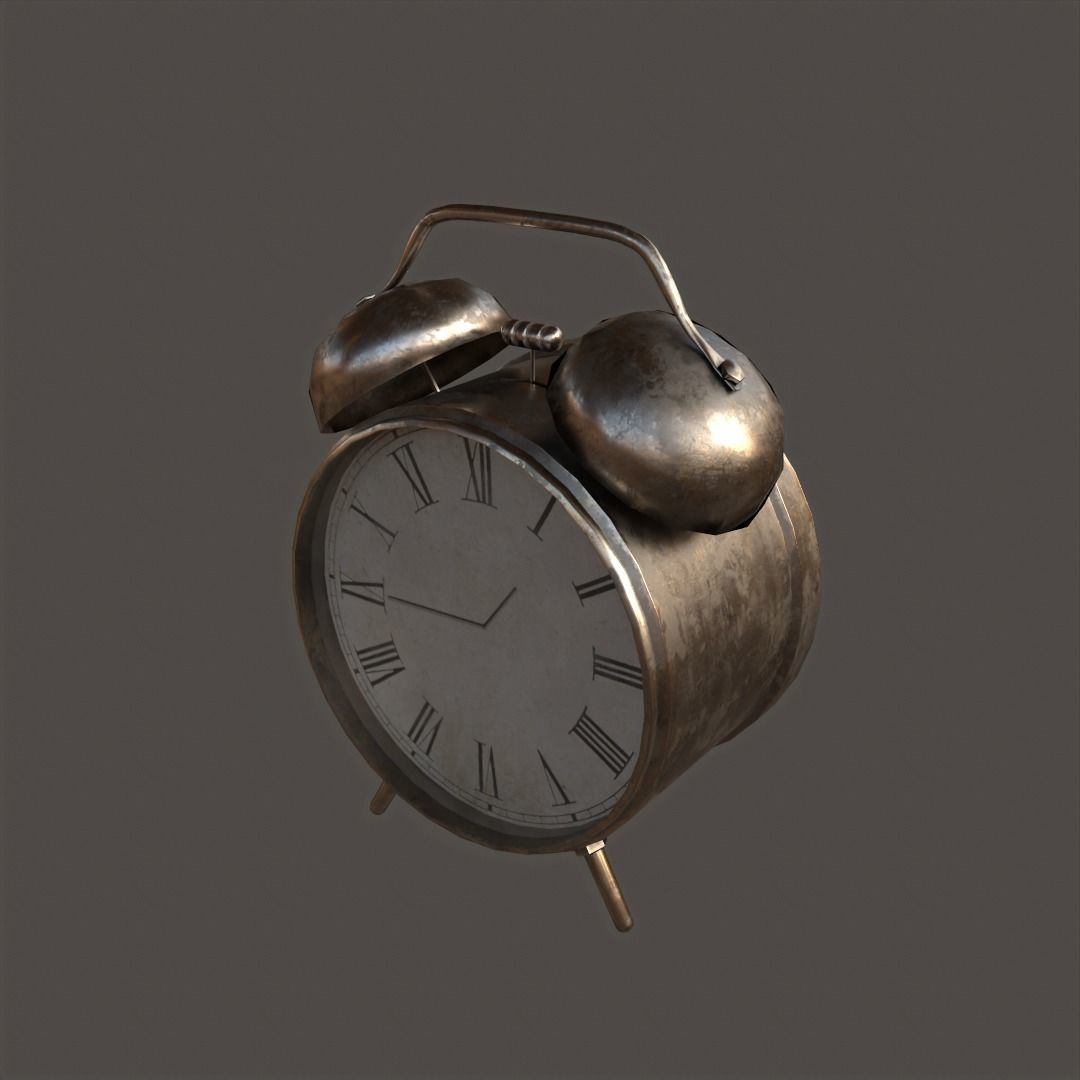 Old Alarm Clock Low Poly 3D model free VR / AR / low-poly 3D model ...