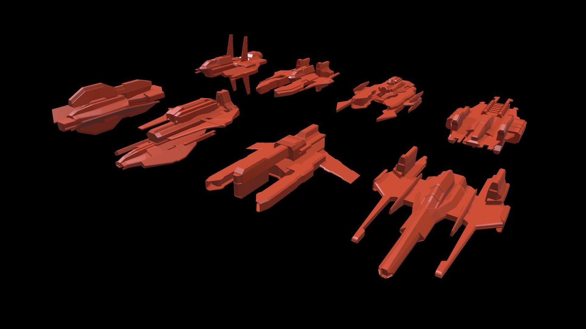 3D model Low Poly Kit Bash Sci-FI Ships VR / AR / low-poly | CGTrader