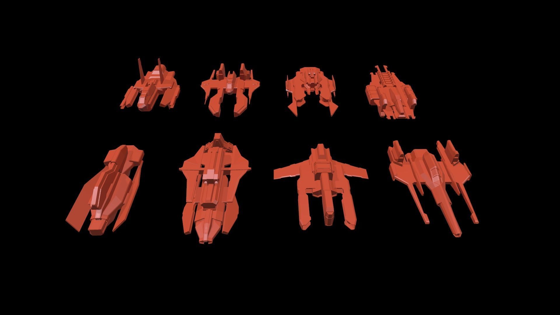 3D model Low Poly Kit Bash Sci-FI Ships VR / AR / low-poly | CGTrader