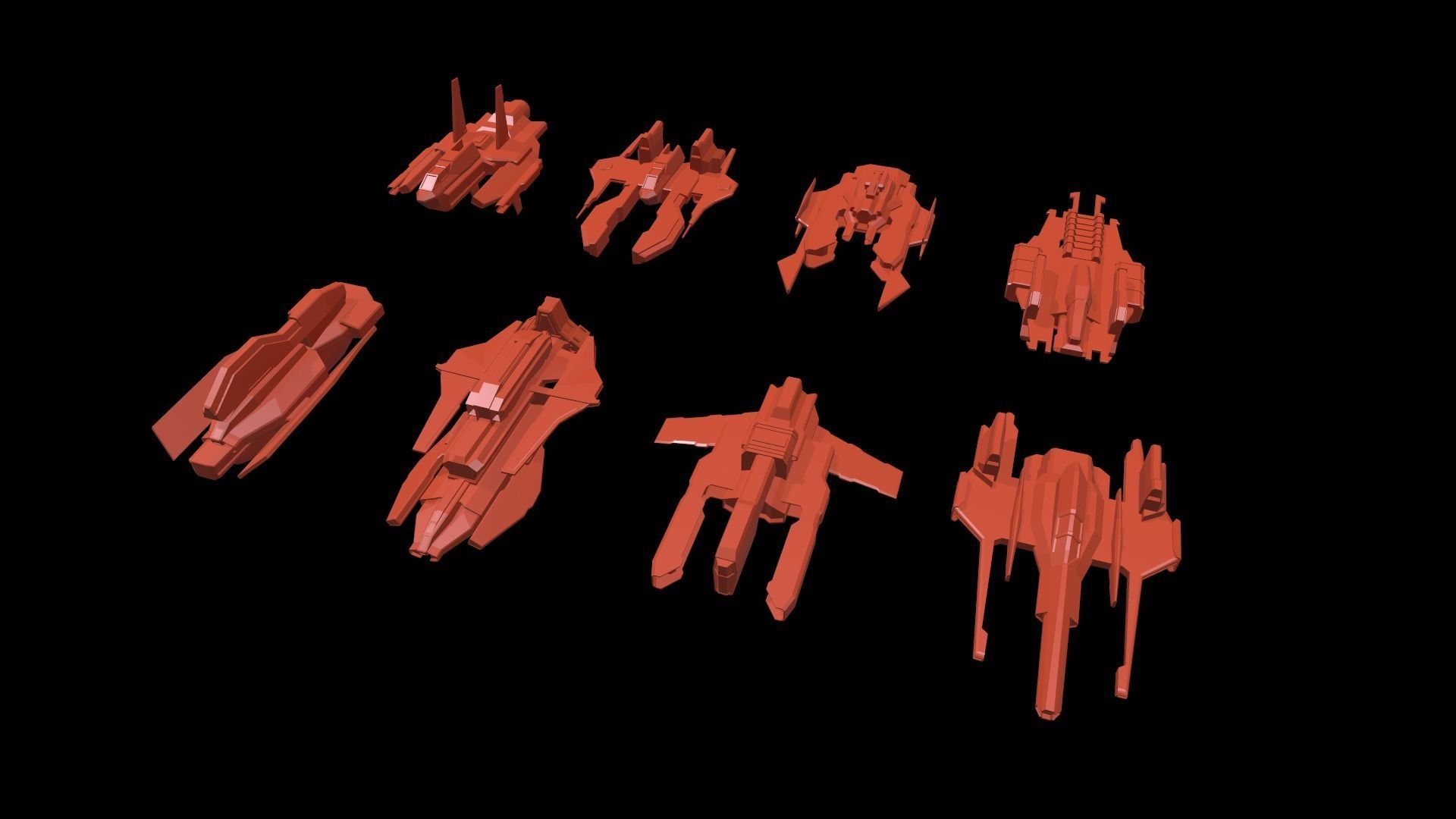 3D model Low Poly Kit Bash Sci-FI Ships VR / AR / low-poly | CGTrader
