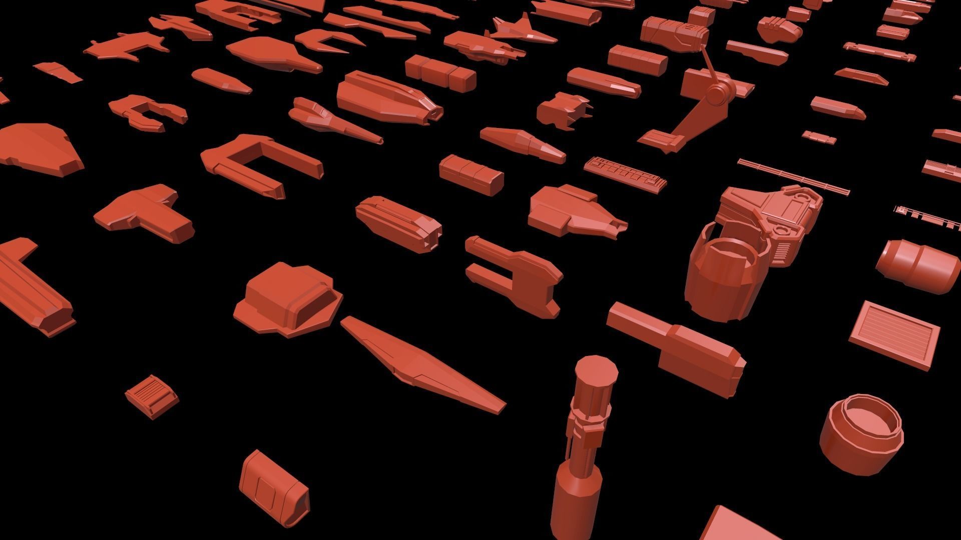 3D model Low Poly Kit Bash Sci-FI Ships VR / AR / low-poly | CGTrader