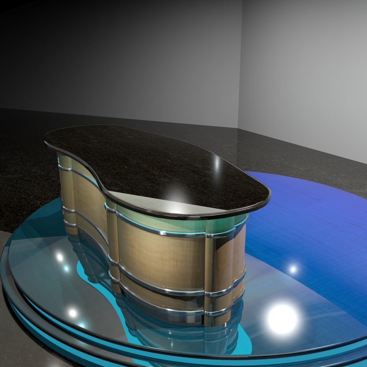 News Room Desk - Talk Show Desk 3D model | CGTrader