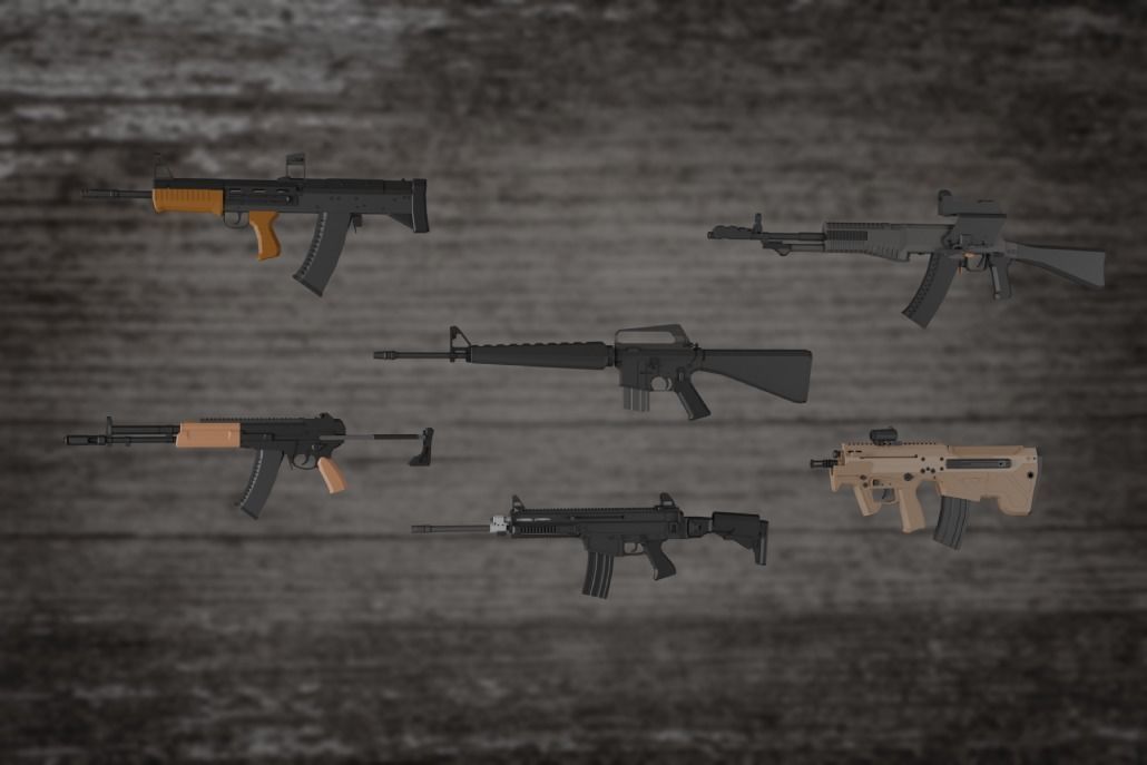 Assault Machine Guns Pack Low-Poly style 3D model rigged | CGTrader