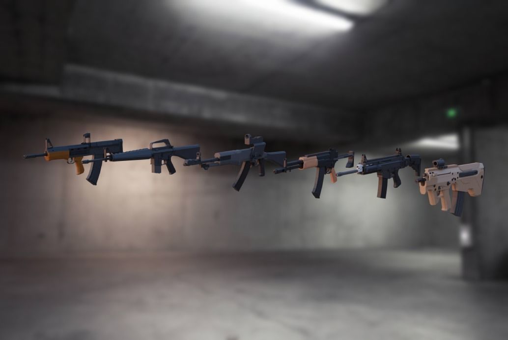 Assault Machine Guns Pack Low-Poly style 3D model rigged | CGTrader