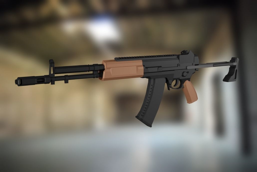 Assault Machine Guns Pack Low-Poly style 3D model rigged | CGTrader