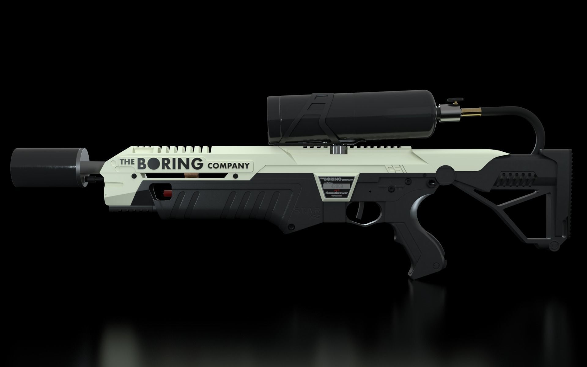 3D model The Boring Company Not a Flamethrower Gun VR / AR / low-poly ...