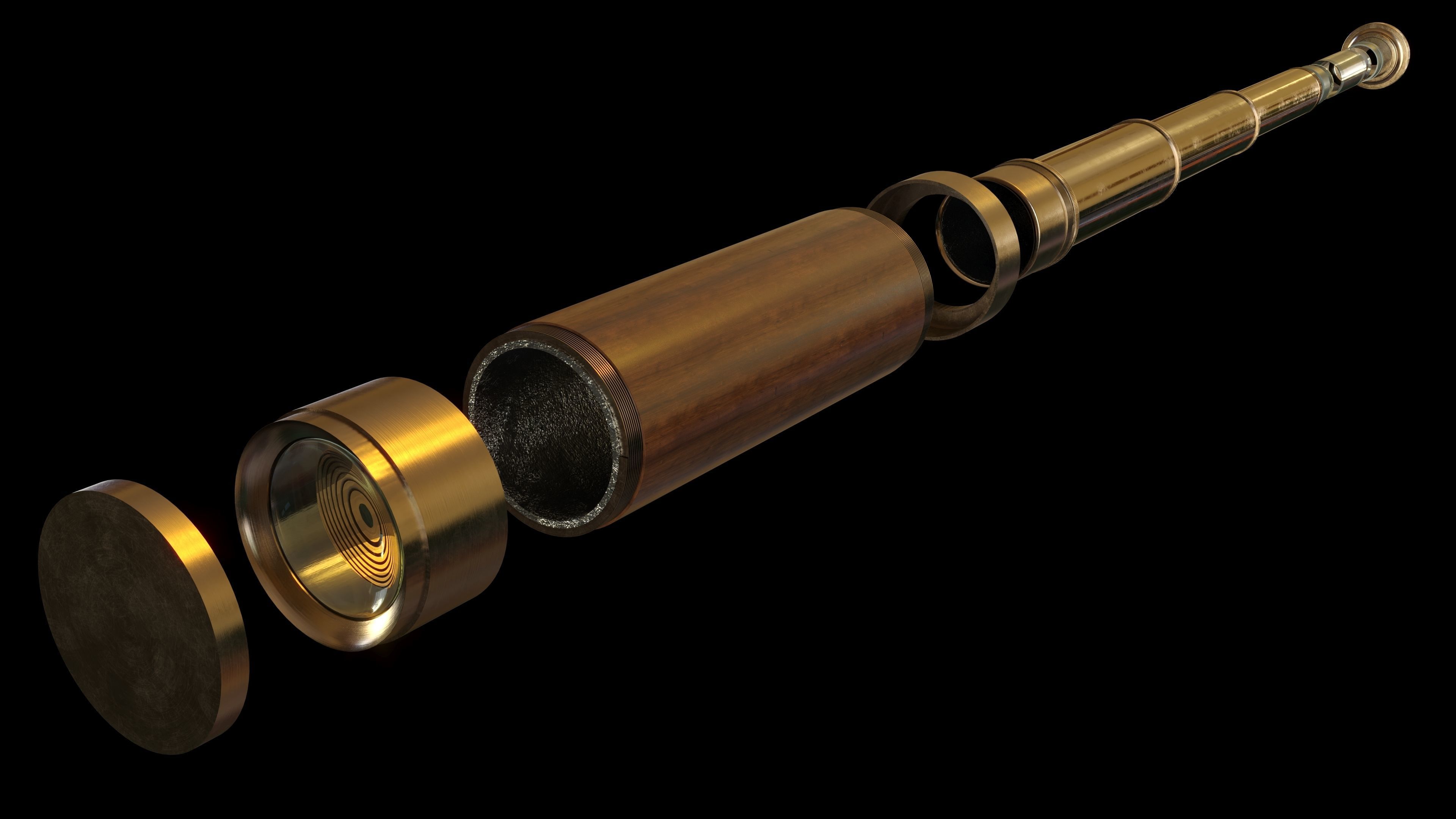 Sailing Spyglass Scope 3D model | CGTrader