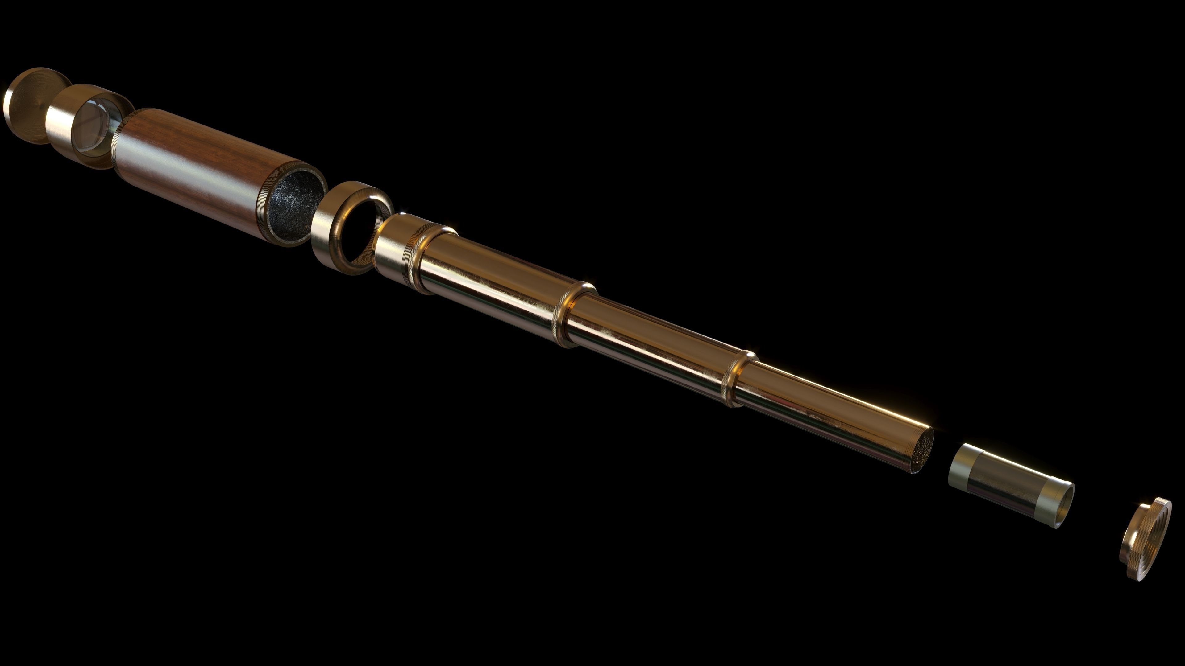 Sailing Spyglass Scope 3D model | CGTrader