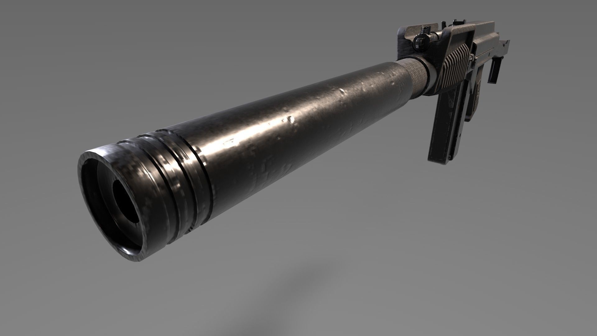 3D model Low-poly model of rifle 9A-91 with silencer VR / AR / low-poly ...
