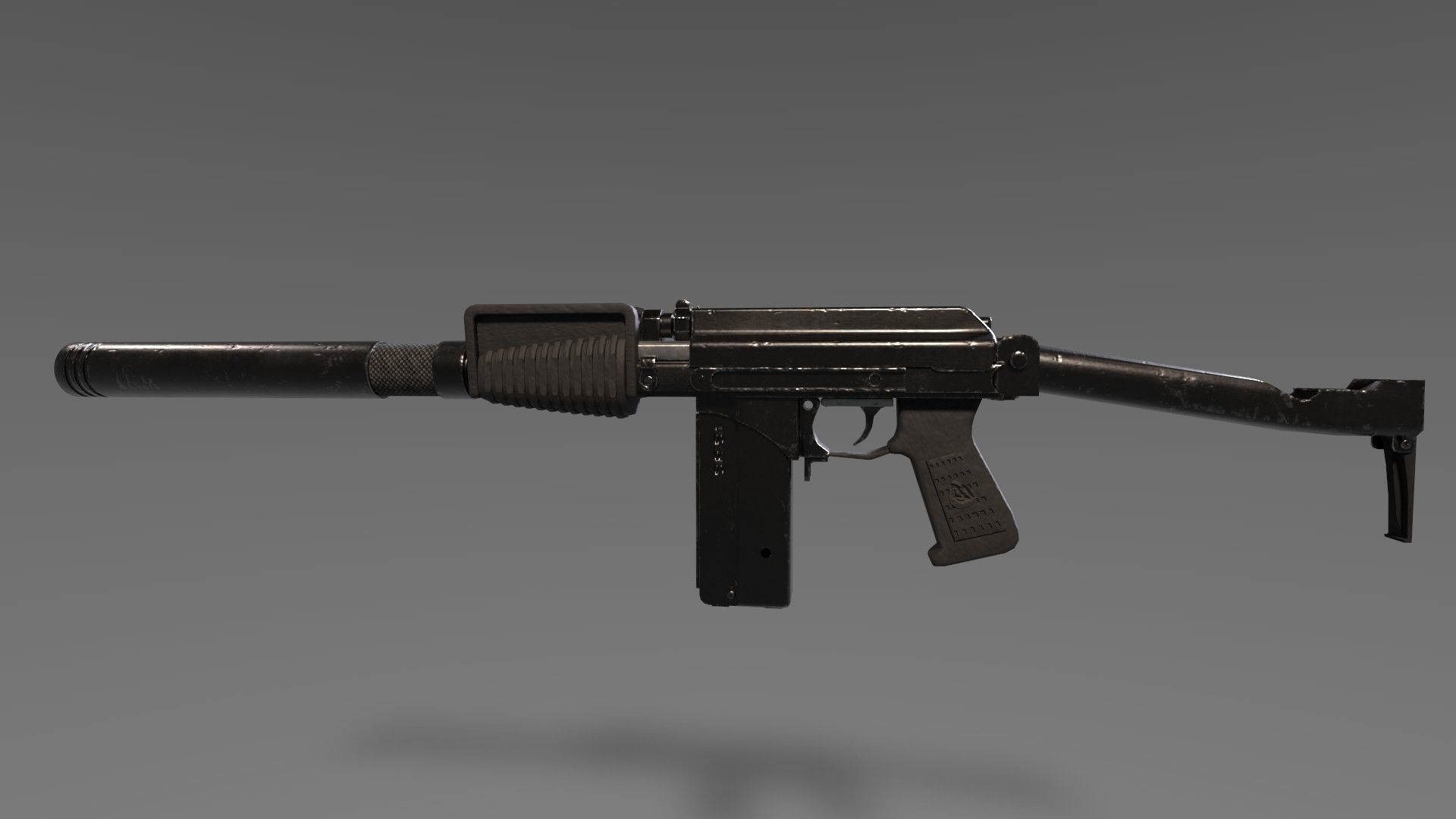 3D model Low-poly model of rifle 9A-91 with silencer VR / AR / low-poly ...