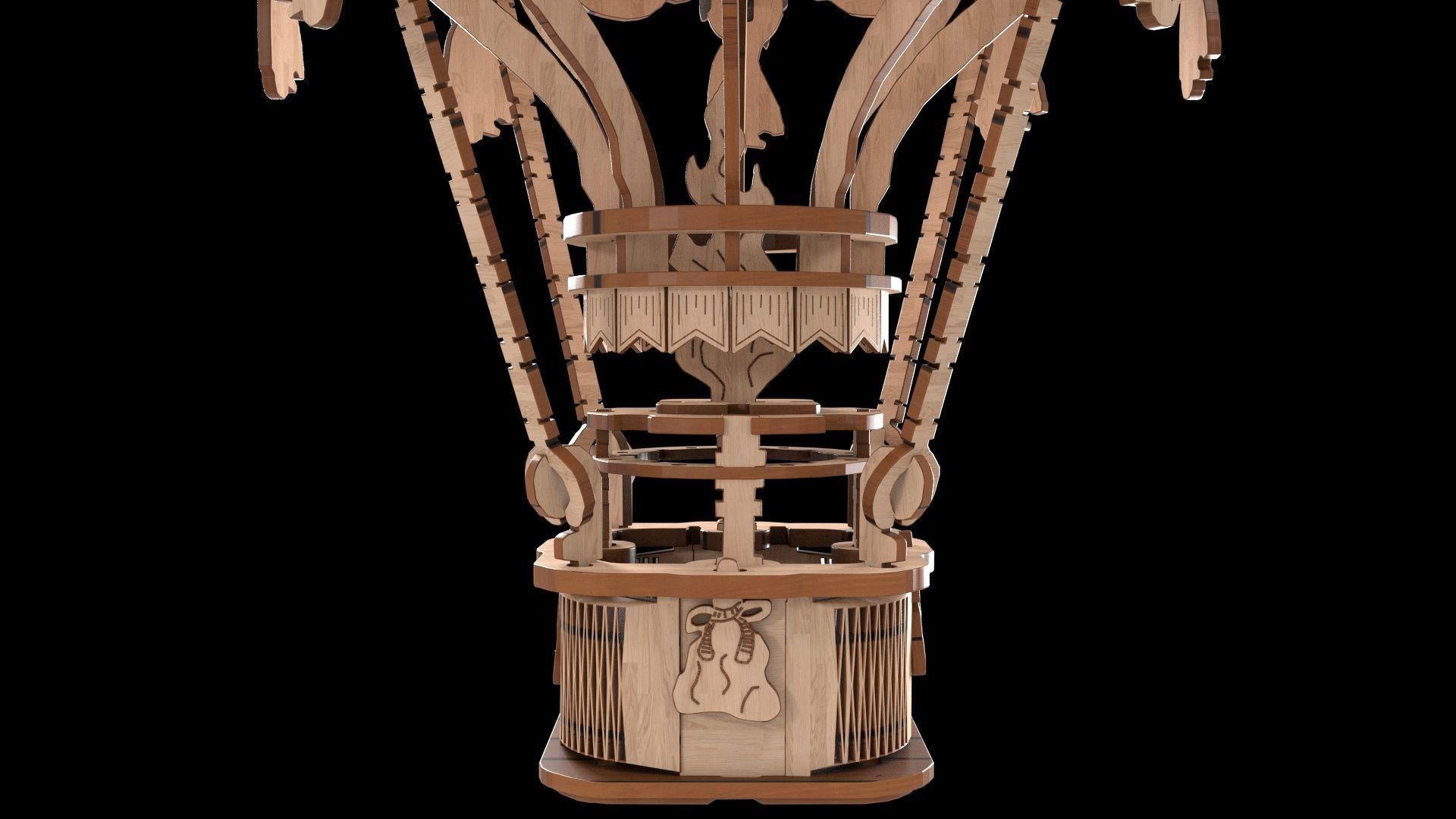 Wooden Full House Man Car Zeppelin Ballon Submarine 3D model animated ...