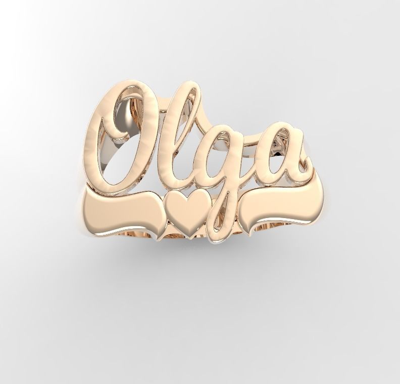 Olga name ring 3D model 3D printable | CGTrader