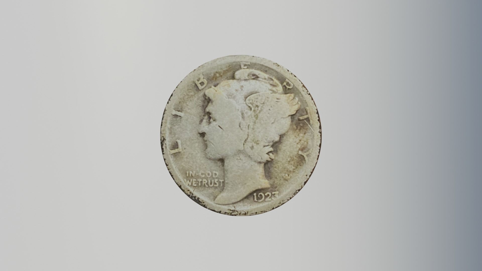 Antique Mercury head Dimes 3D model | CGTrader