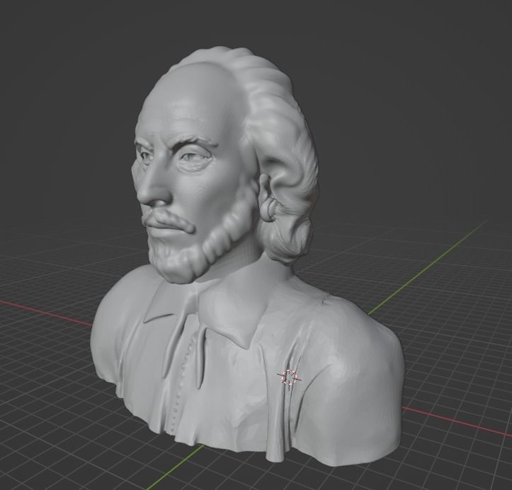 William Shakespeare 3D model 3D printable | CGTrader