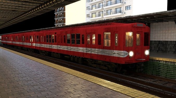 Mitsubishi Eidan Series 300 Subway Train 3D model | CGTrader