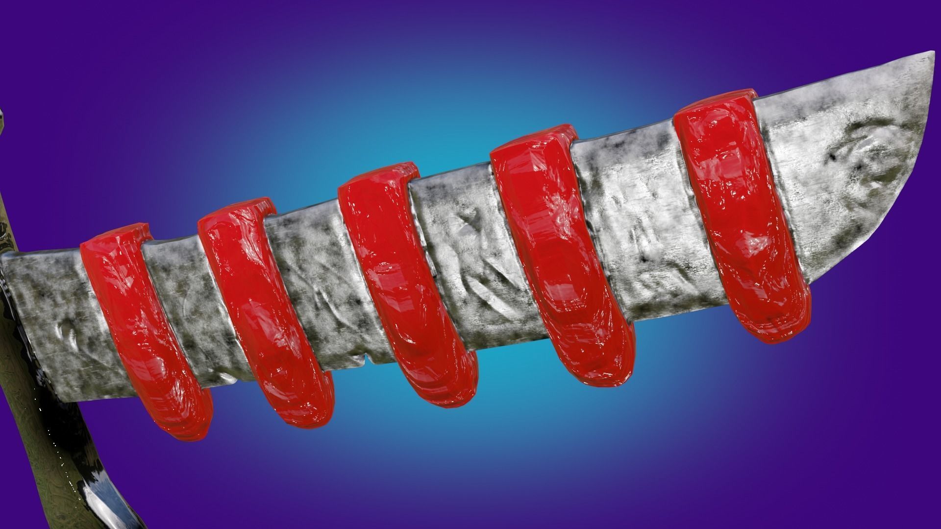 3D model Stylized sword weapon with ruby overlays PBR low-poly game ...