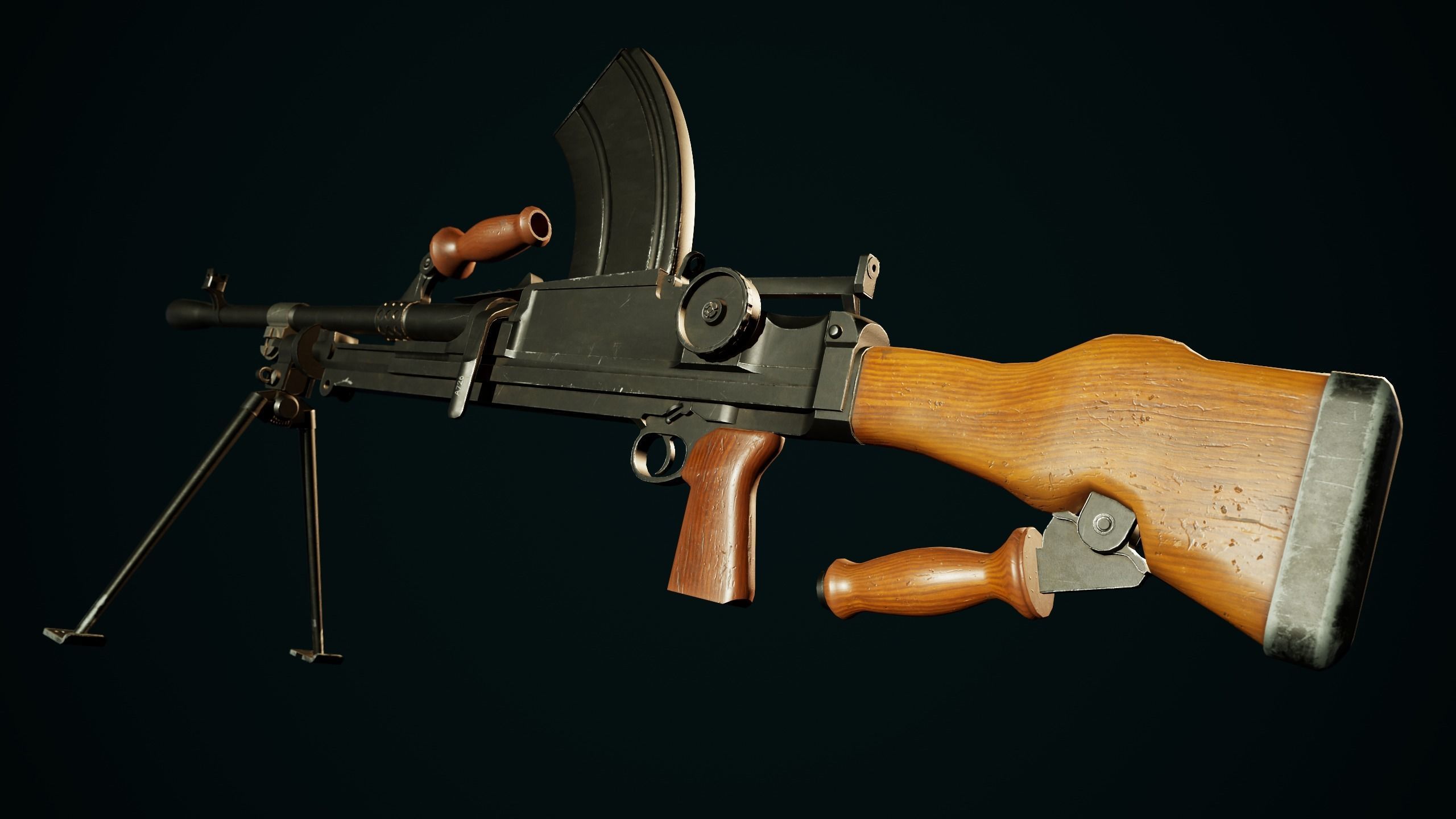 3D model British WW2 Weapons pack - Lee Enfield - STEN - BREN machine ...