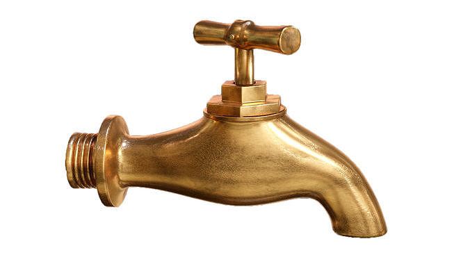 3D model water tap copper VR / AR / low-poly | CGTrader