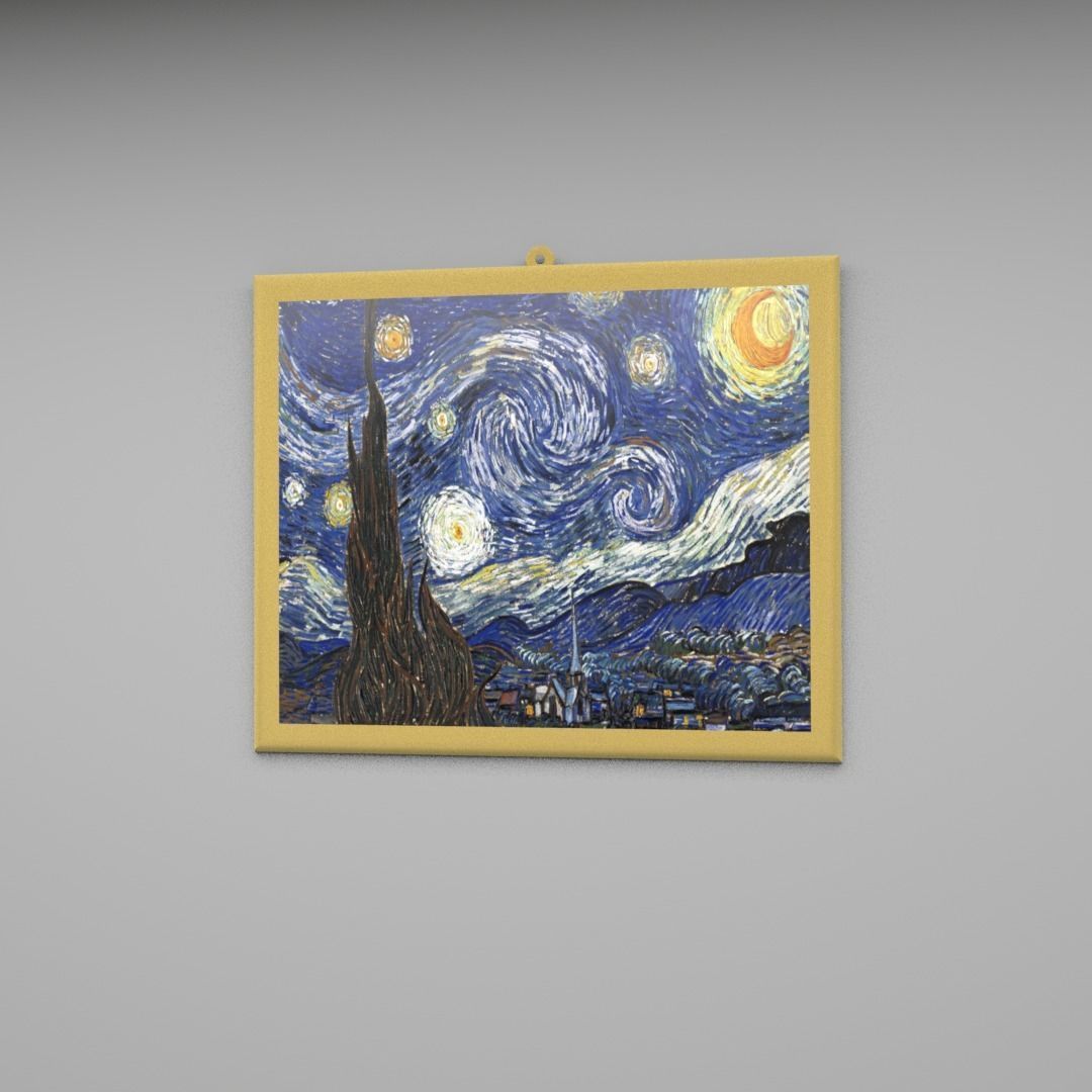3D model The starry night painting VR / AR / low-poly | CGTrader