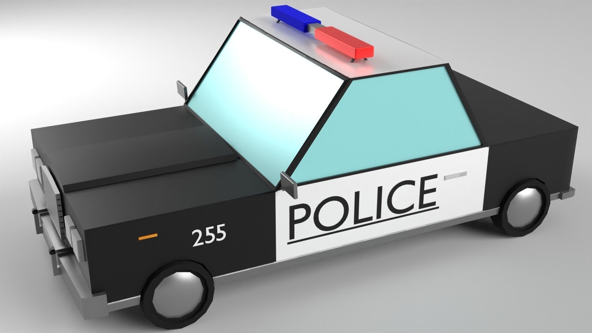 3D model Low poly police car VR / AR / low-poly | CGTrader