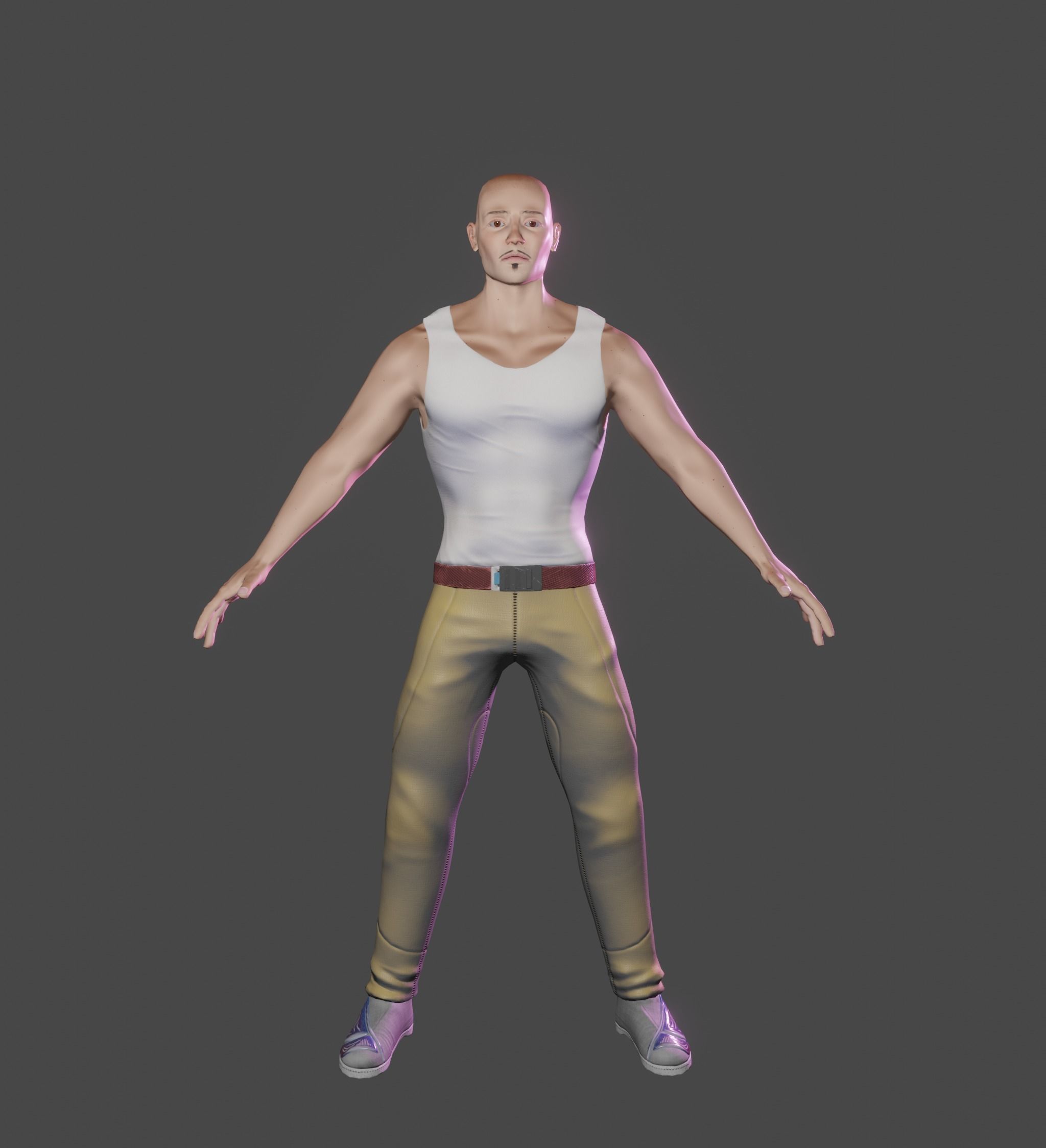 Human bold character and vest free VR / AR / low-poly 3D model | CGTrader
