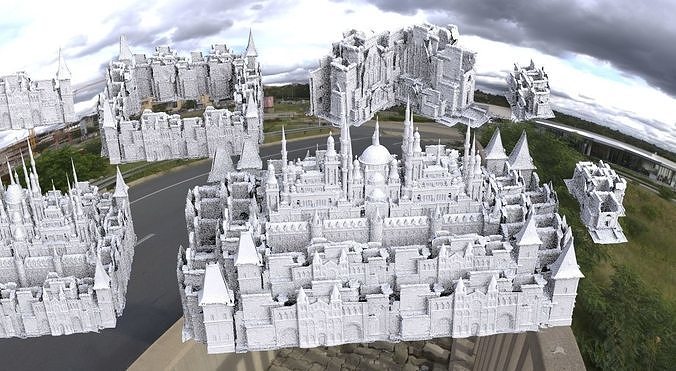 High Elf City Massive structures Kit bash Set 3D model | CGTrader