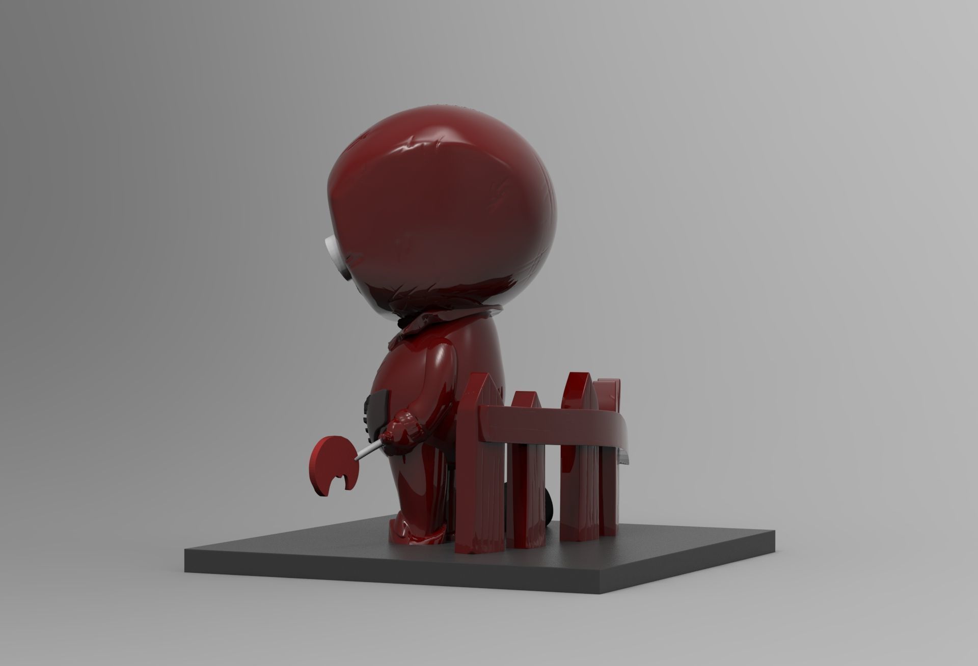 Cute Chibi rag doll holding candy horror kid decoration 3D model 3D ...