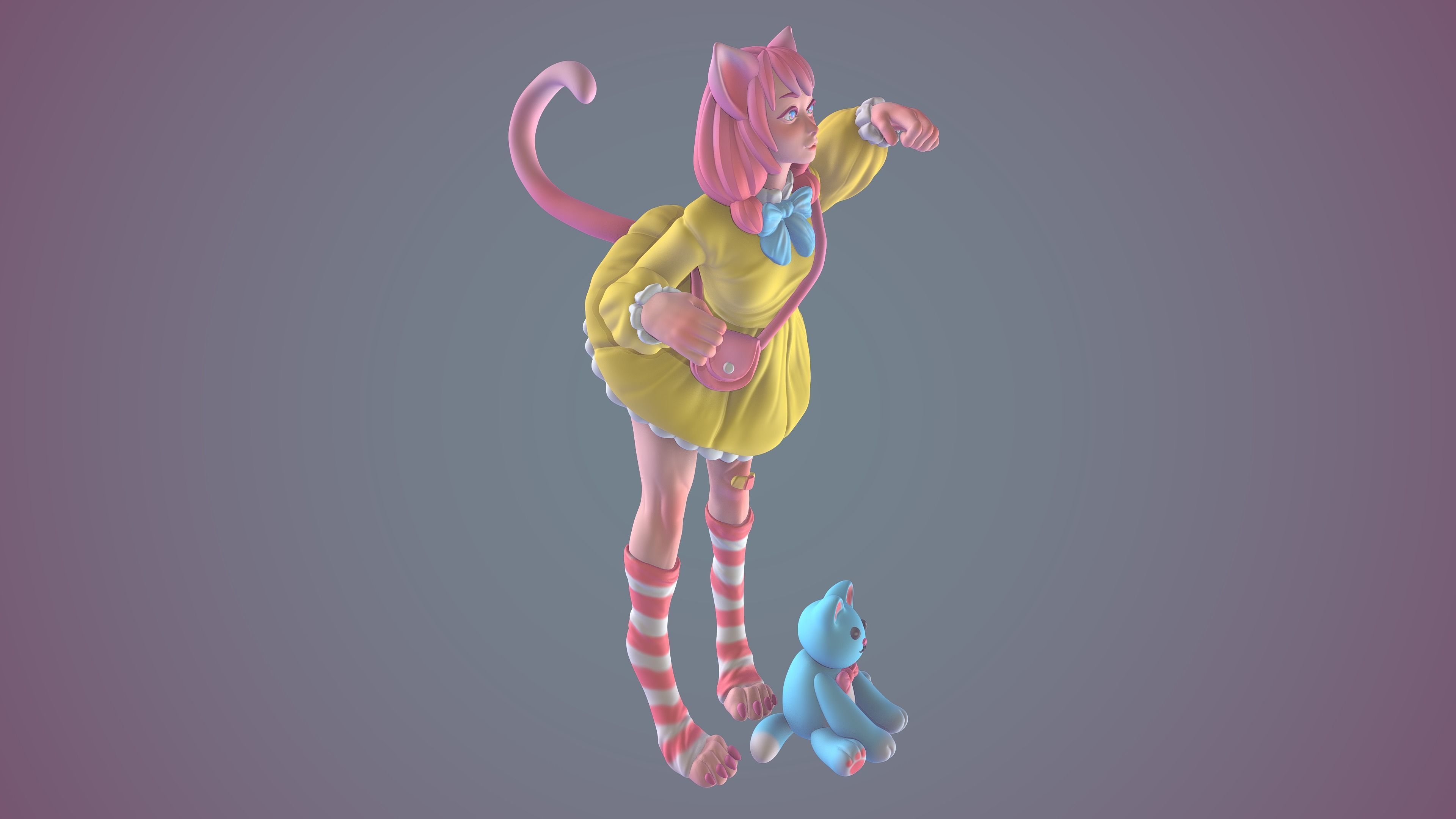 Catgirl 3D model 3D printable | CGTrader